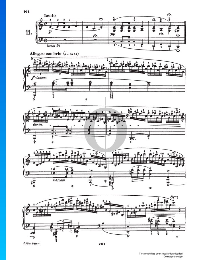 Étude in A Minor, Op. 25 No. 11 (Frédéric Chopin) Piano Sheet Music - OKTAV