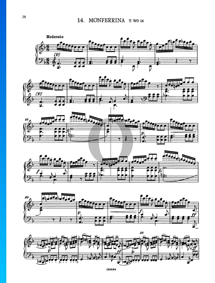 Monferrina, Op. 40 No. 14 (Muzio Clementi) Piano Sheet Music - OKTAV