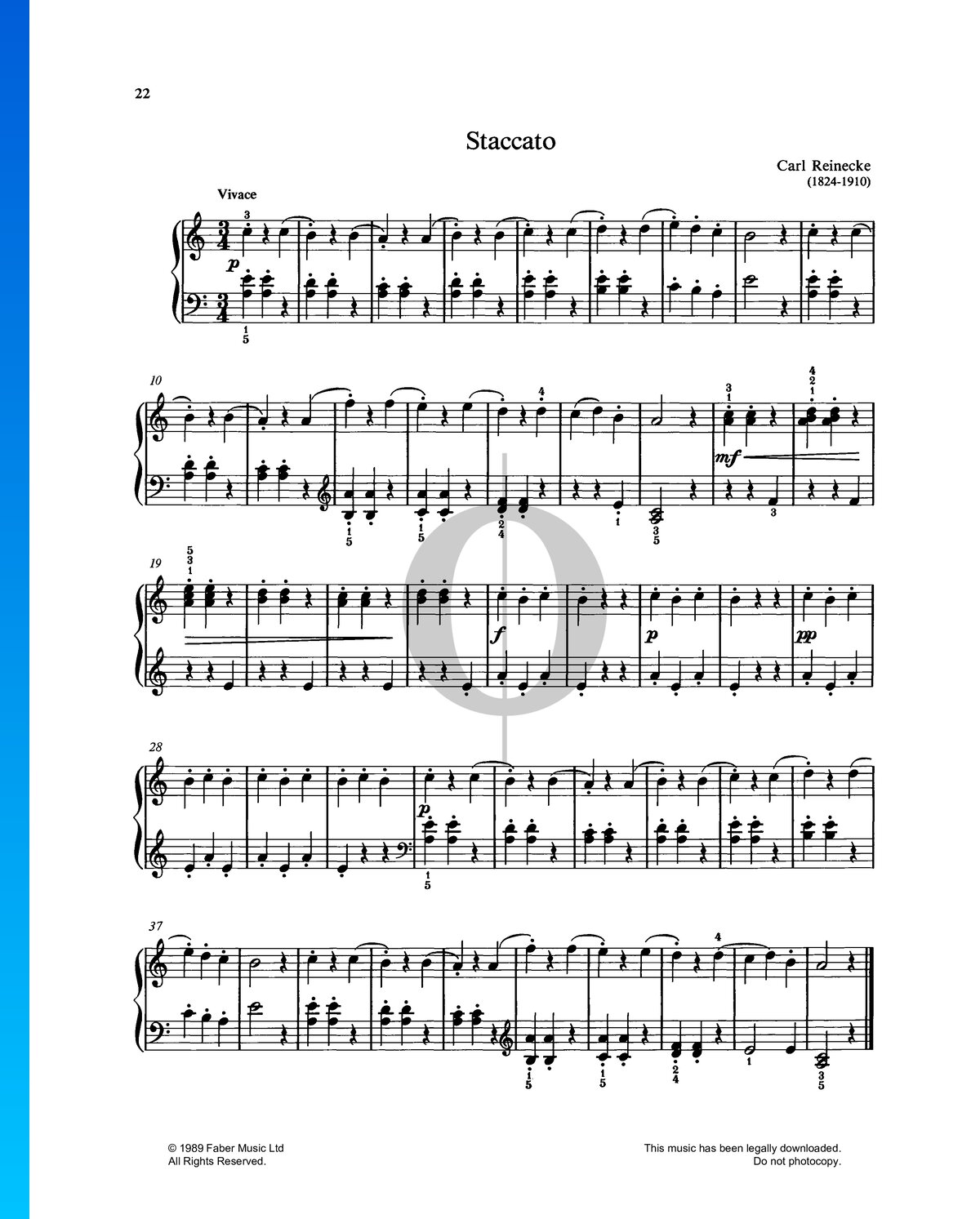 Staccato (Carl Reinecke) Piano Sheet Music - OKTAV