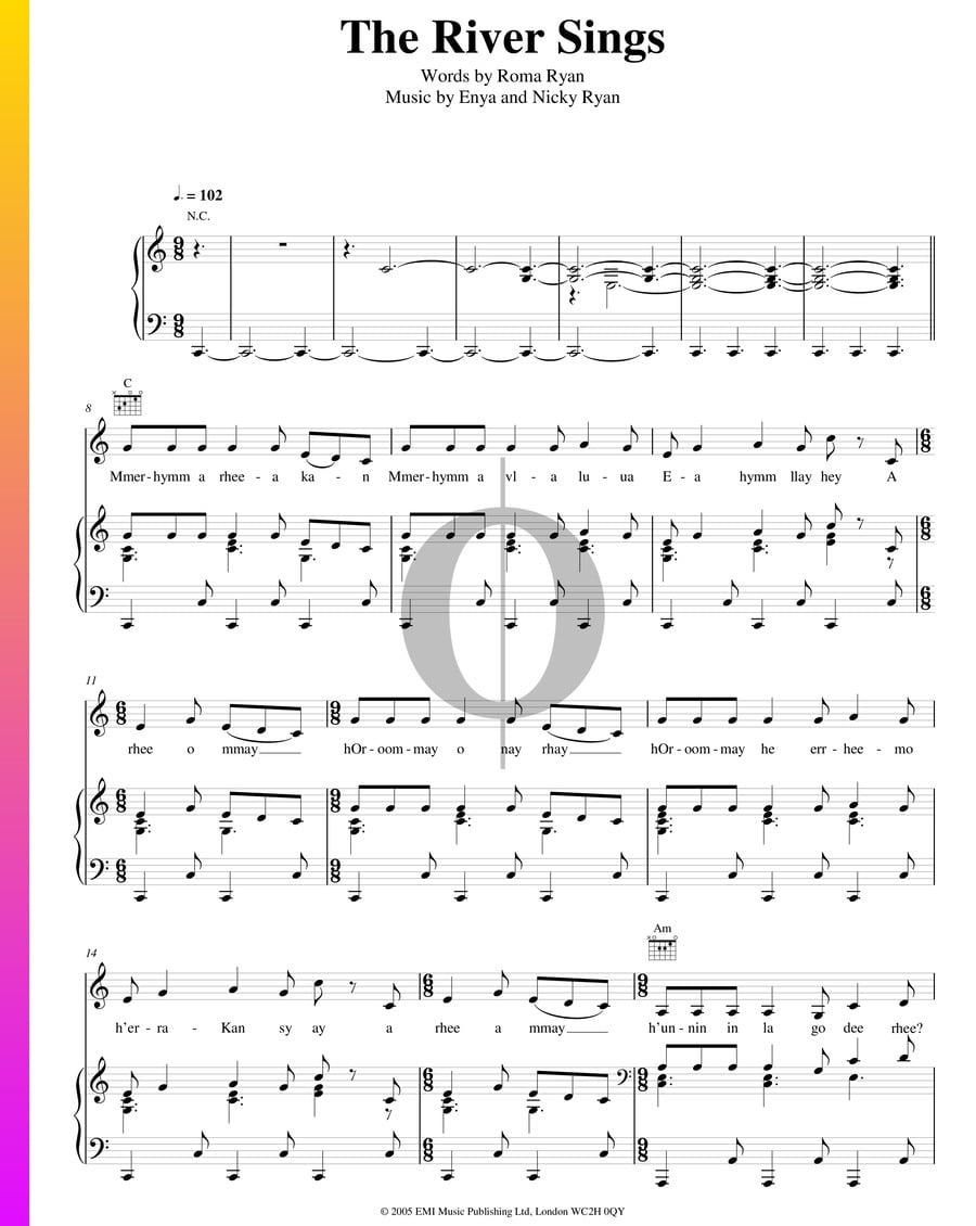 The River Sings (Enya) Piano Sheet Music - OKTAV