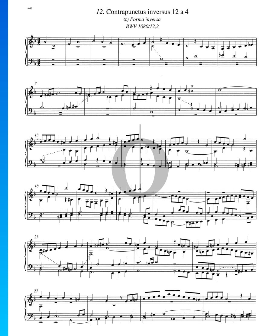 Contrapunctus 12, BWV 1080/12, 2 (Johann Sebastian Bach) Piano Sheet ...