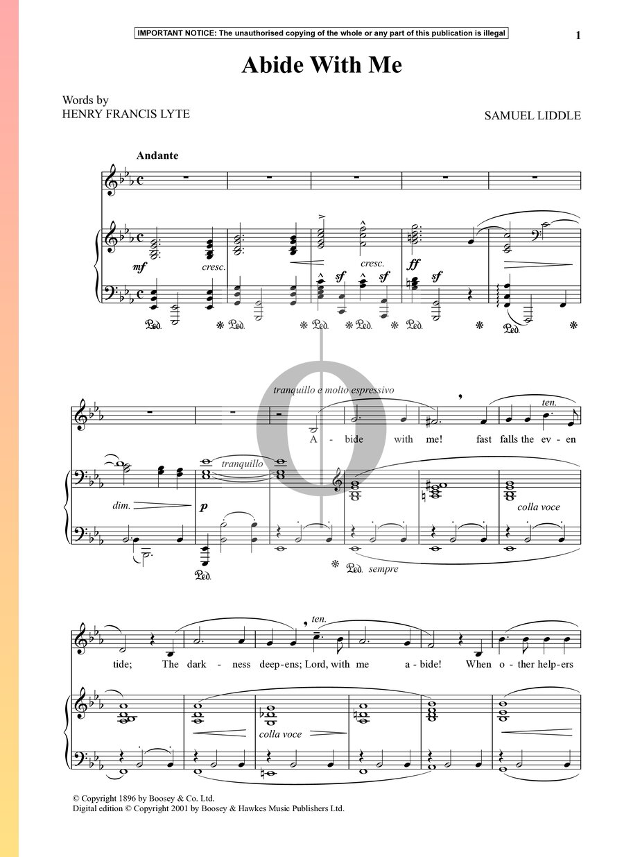 Abide With Me (Samuel Liddle) Piano Sheet Music - OKTAV