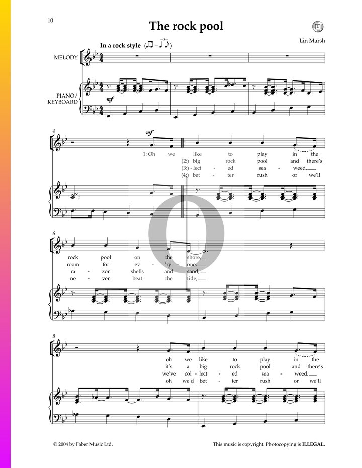 The Rock Pool (Lin Marsh) Piano Sheet Music - OKTAV
