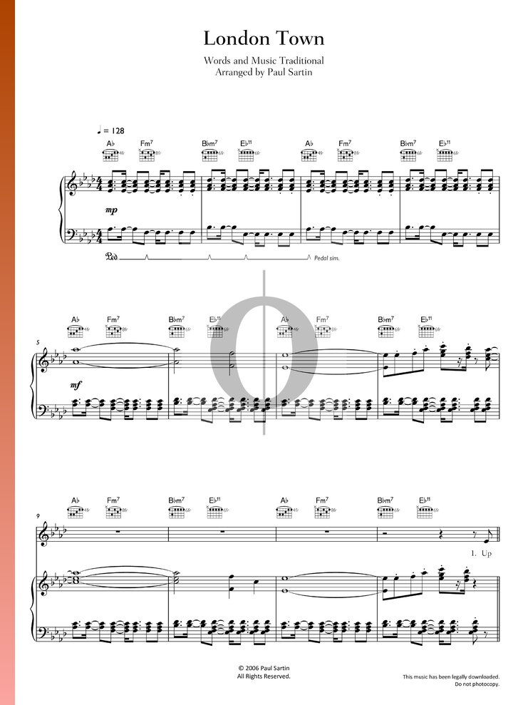 London Town (Bellowhead) Piano Sheet Music - OKTAV