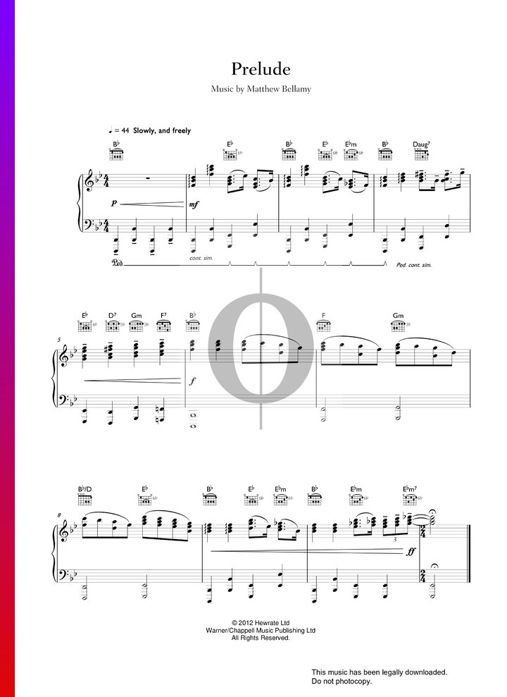 Prelude (Muse) Piano Sheet Music - OKTAV