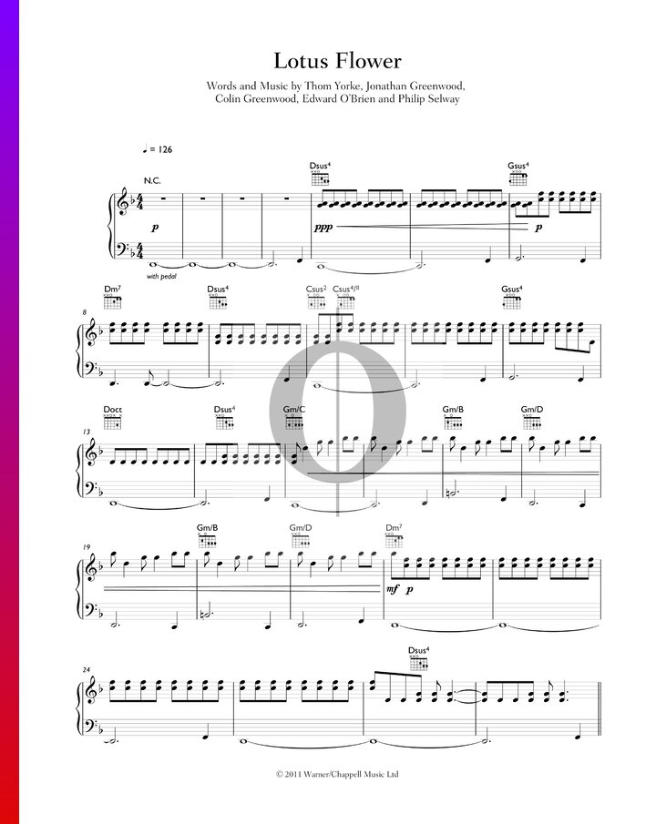 Lotus Flower Sheet Music (Piano, Guitar, Voice) | PDF Download - OKTAV