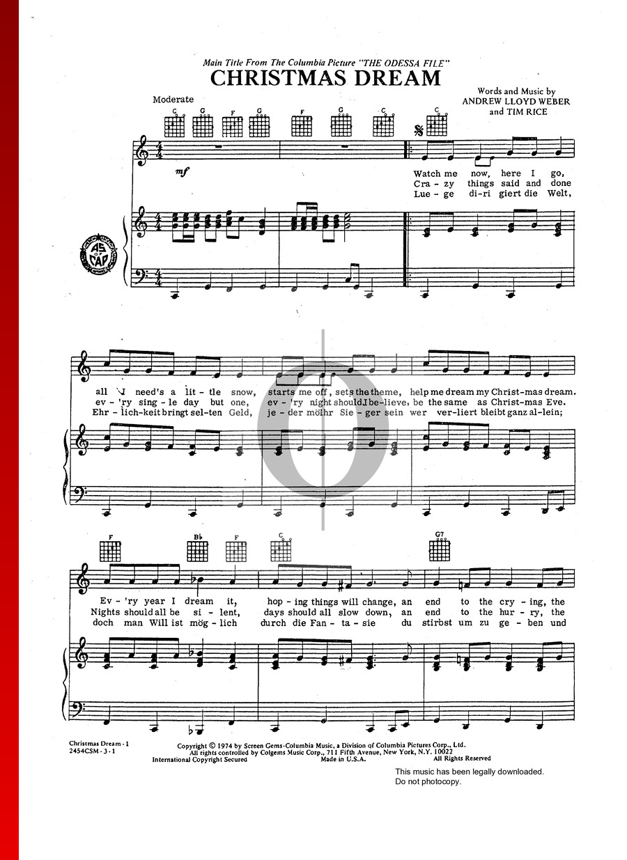 Christmas Dream (Perry Como) Piano Sheet Music - OKTAV