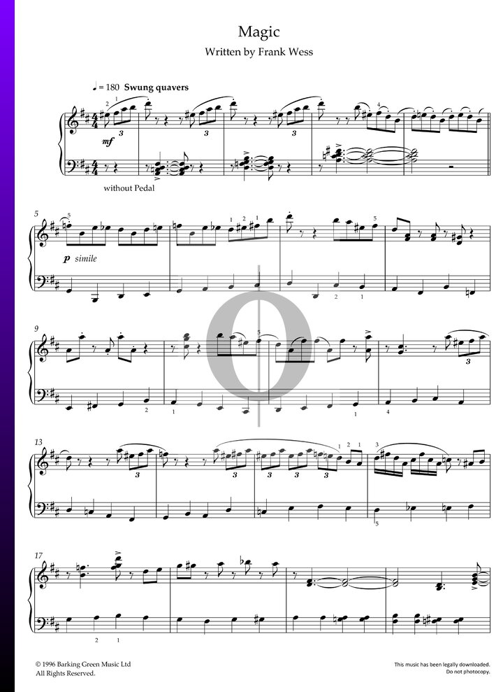 Magic (Count Basie, Frank Weiss) Piano Sheet Music - OKTAV