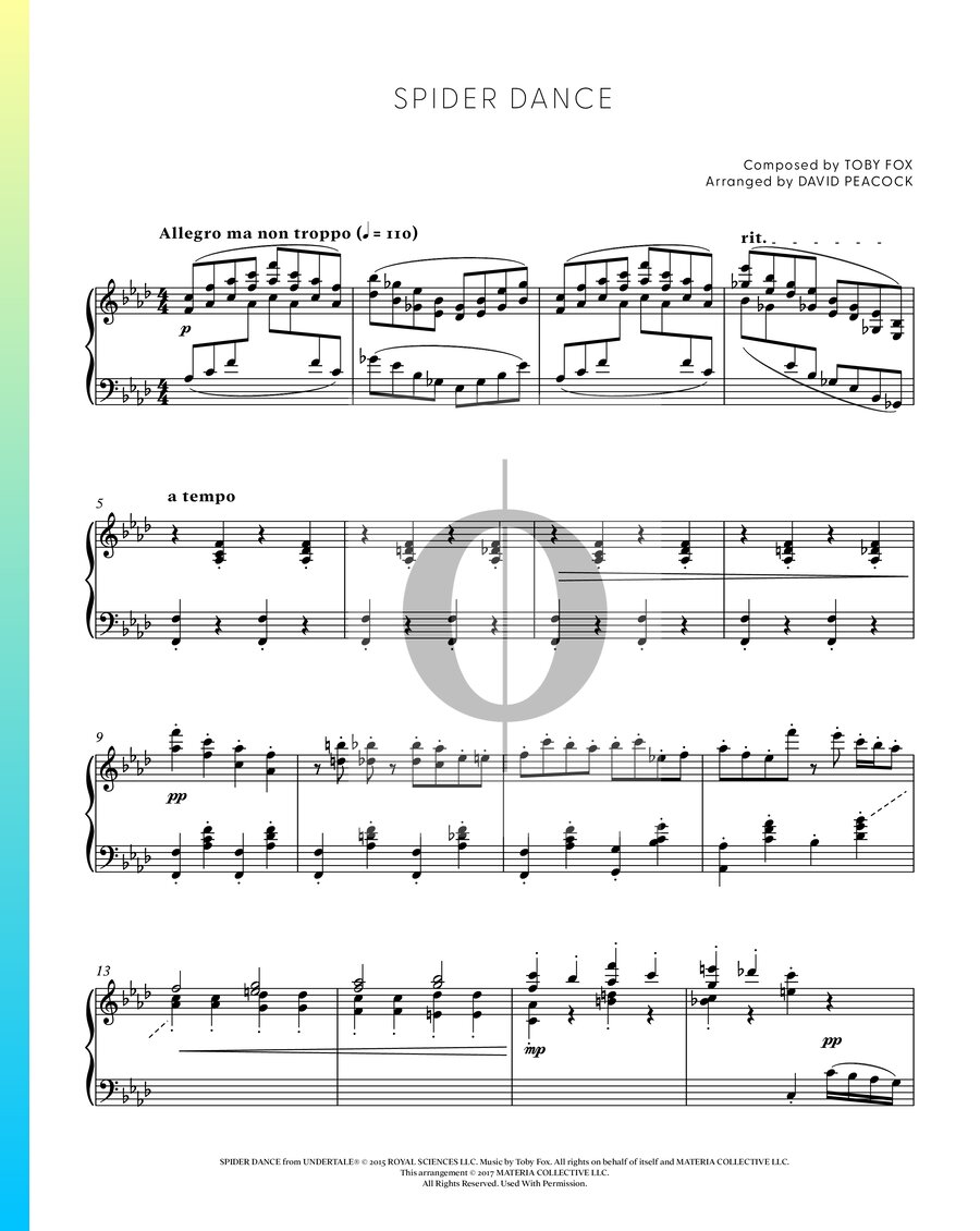 Spider Dance » Toby Fox - Partitions de piano - OKTAV