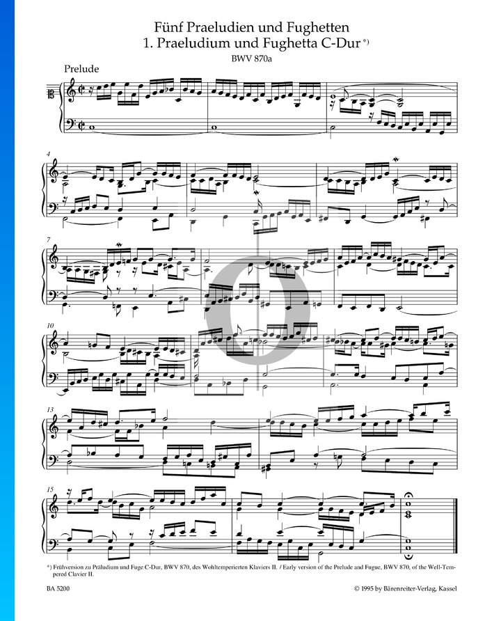 Prélude en Do Majeur, BWV 870b » Johann Sebastian Bach - Partitions de ...