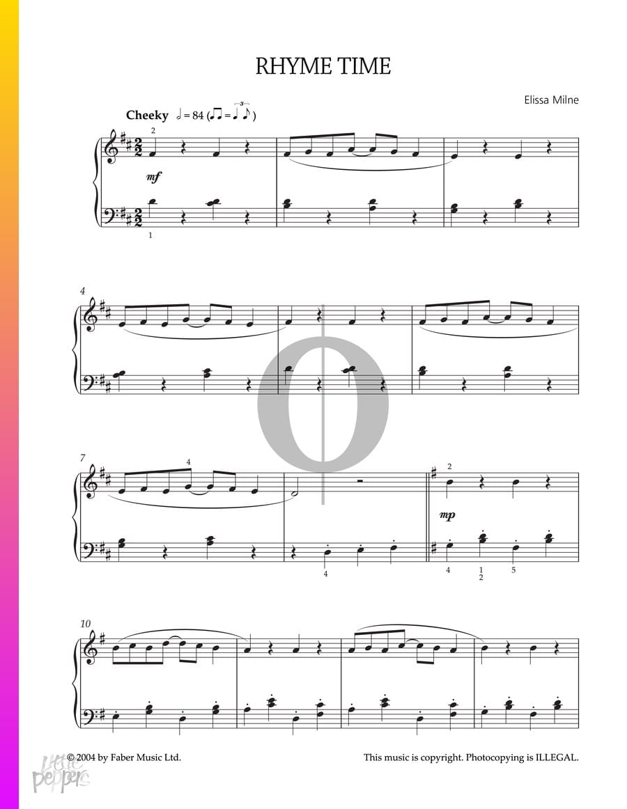 Rhyme Time (Elissa Milne) Piano Sheet Music - OKTAV