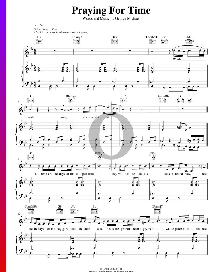 Praying For Time (George Michael) Piano Sheet Music - OKTAV