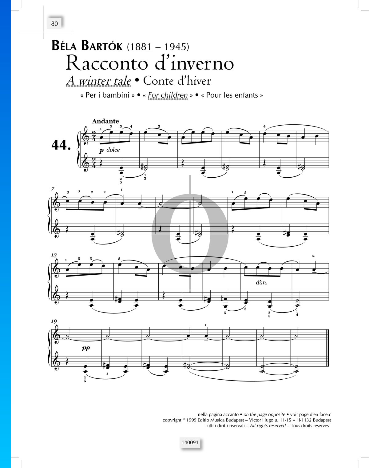 A Winter Tale Sheet Music (Piano Solo) - OKTAV
