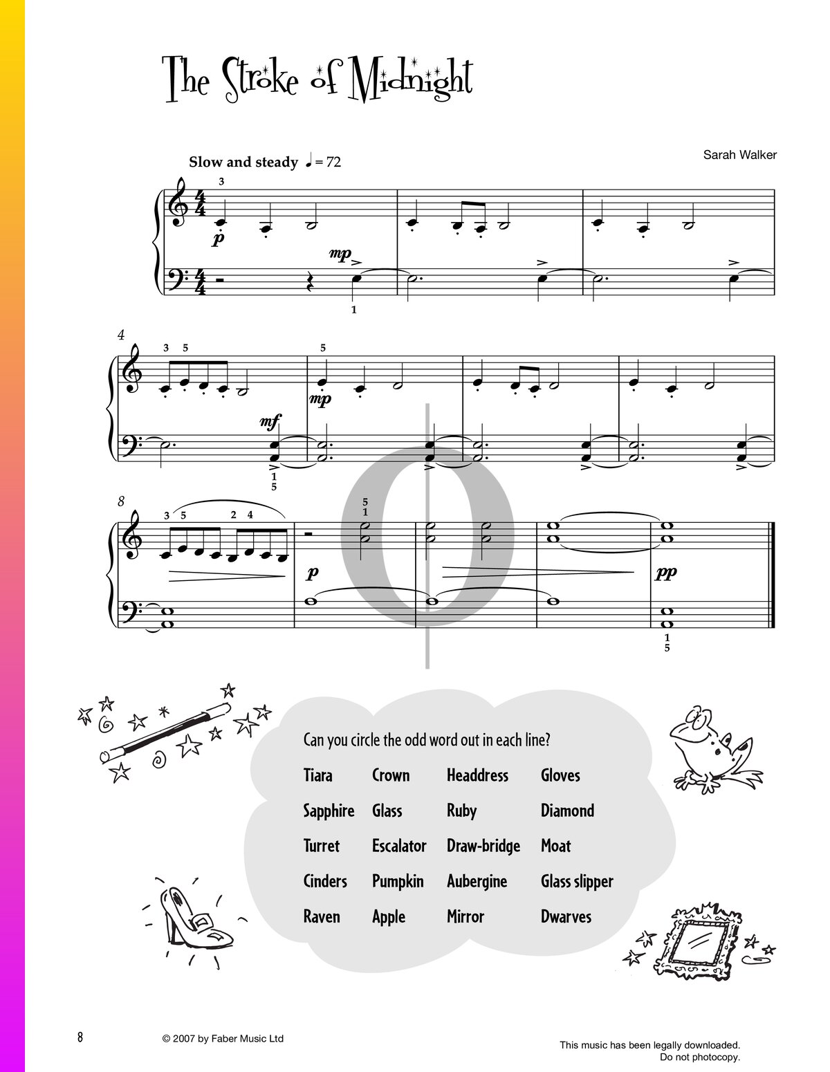 The Stroke Of Midnight » Sarah Walker - Partituras de piano - OKTAV