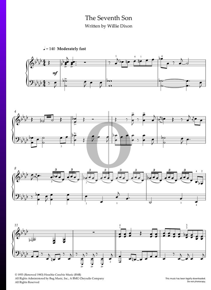 The Seventh Son (Willie Mabon) Piano Sheet Music - OKTAV