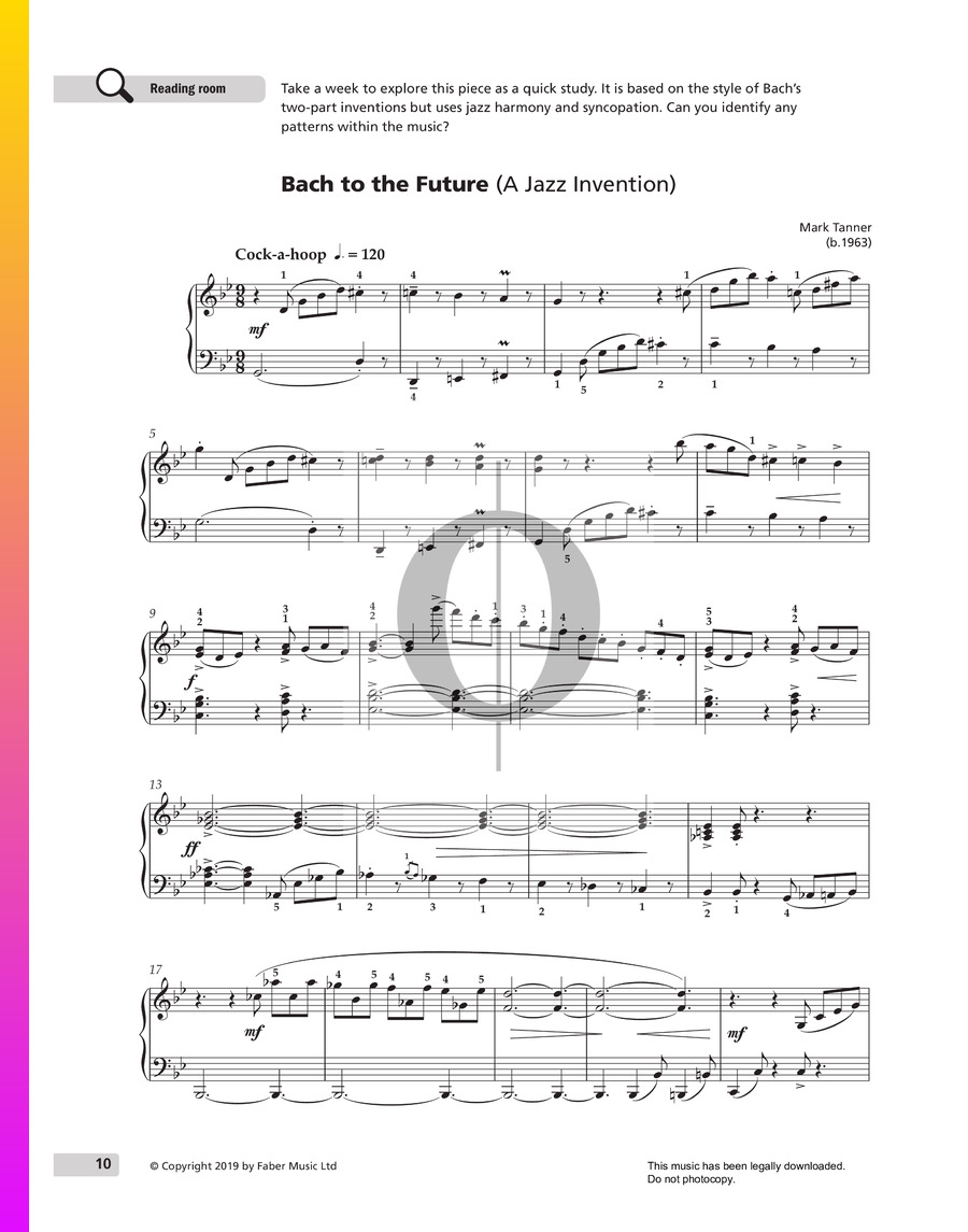 Bach To The Future (A Jazz Invention) (Mark Tanner) Piano Sheet Music ...