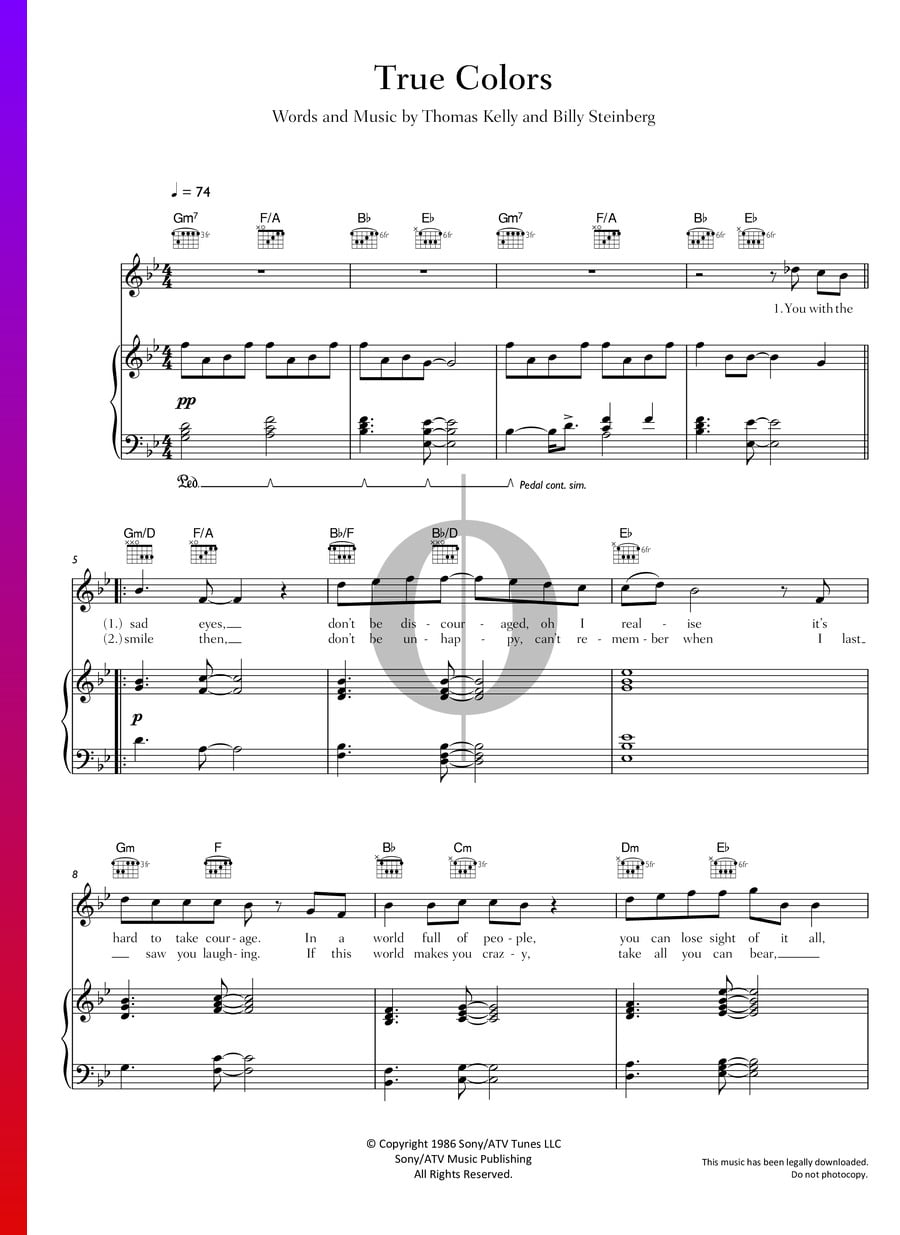 True Colors (Tom Odell) Piano Sheet Music - OKTAV