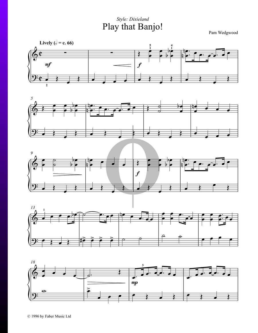 Play That Banjo (Pam Wedgwood) Piano Sheet Music - OKTAV