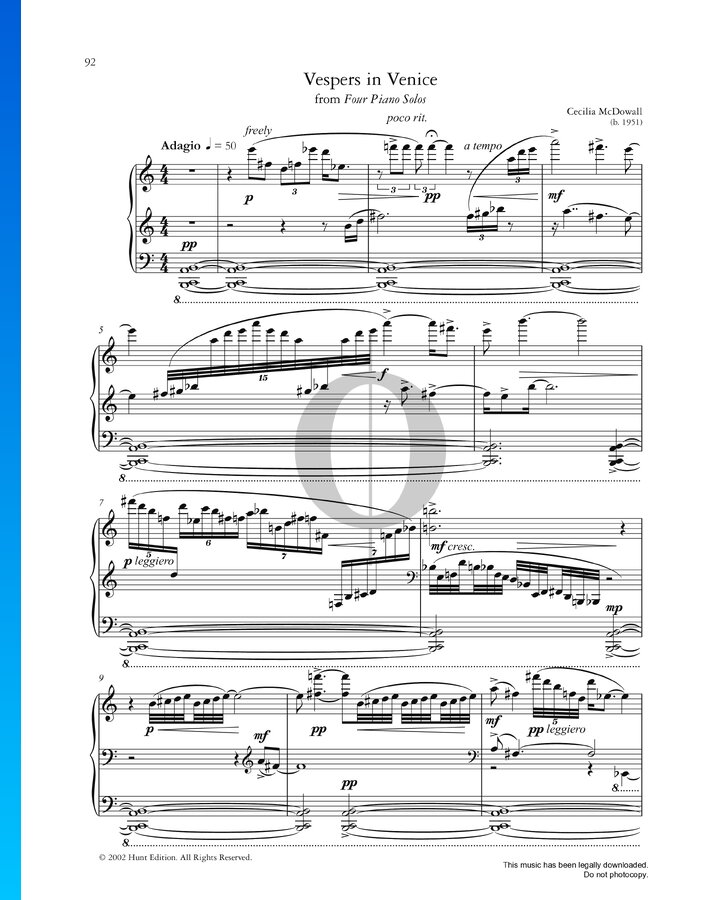 Four Piano Solos: Vespers In Venice (Cecilia McDowall) Piano Sheet ...