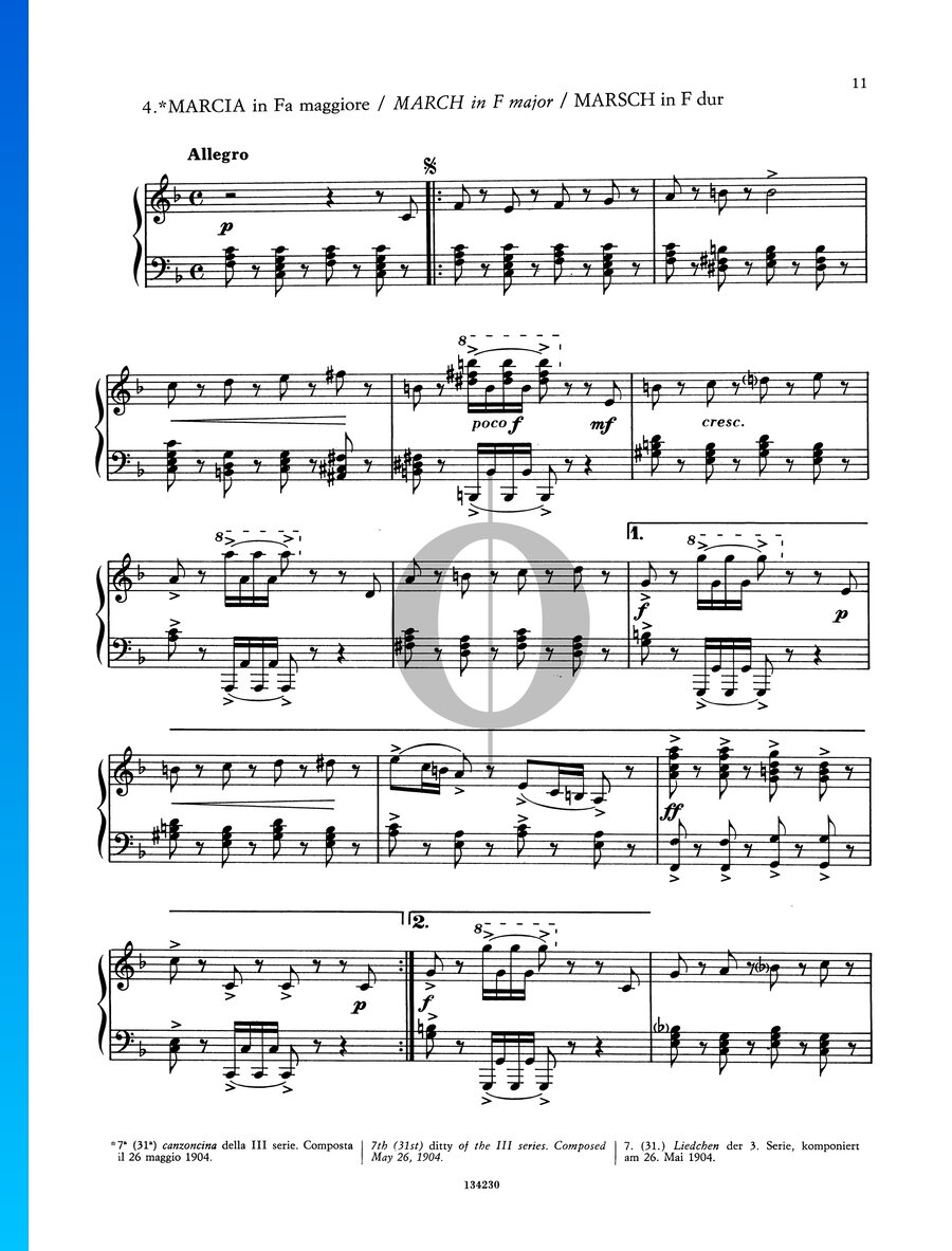 Little Songs, Series 3: No. 7 March in F Major (Sergei Prokofiev) Piano ...