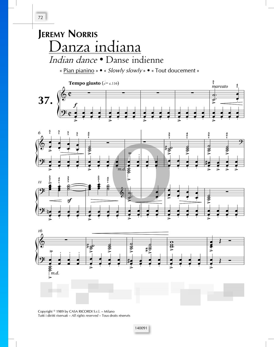 Indian dance (Jeremy Norris) Piano Sheet Music - OKTAV