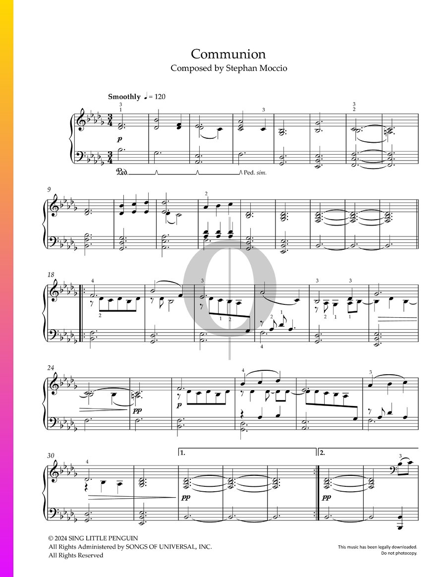 Communion (Stephan Moccio) Piano Sheet Music - OKTAV