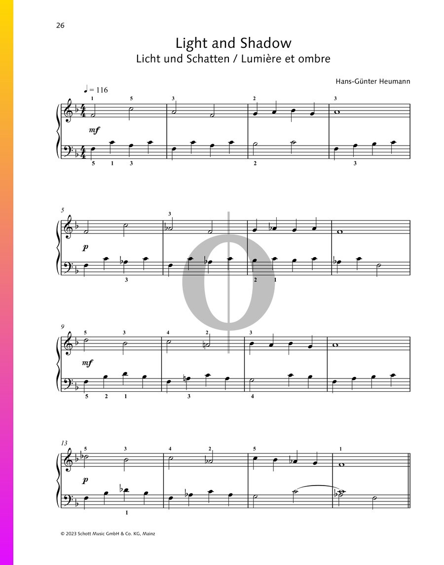 Light and Shadow (Hans-Günter Heumann) Piano Sheet Music - OKTAV