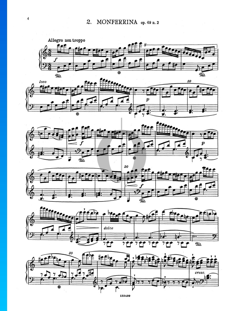 Monferrina in C Major, Op. 49 No. 2 (Muzio Clementi) Piano Sheet Music - OKTAV