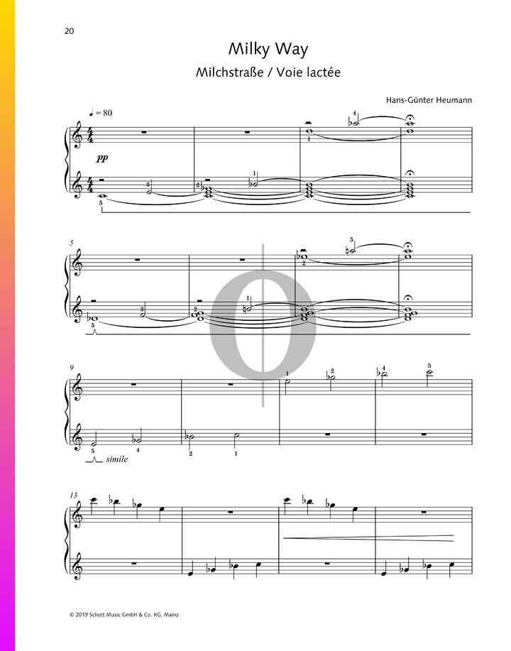 Milky Way (Hans-Günter Heumann) Piano Sheet Music - OKTAV
