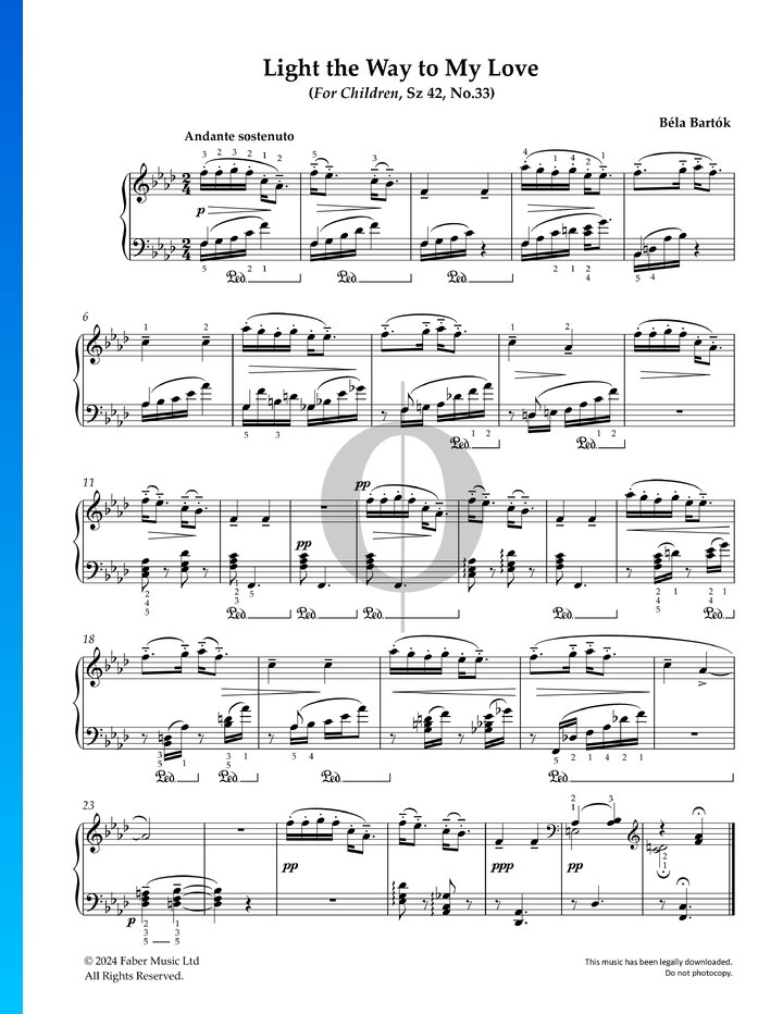 For Children, Sz. 42 Vol 2: No. 33 Light the Way to My Love » Béla ...