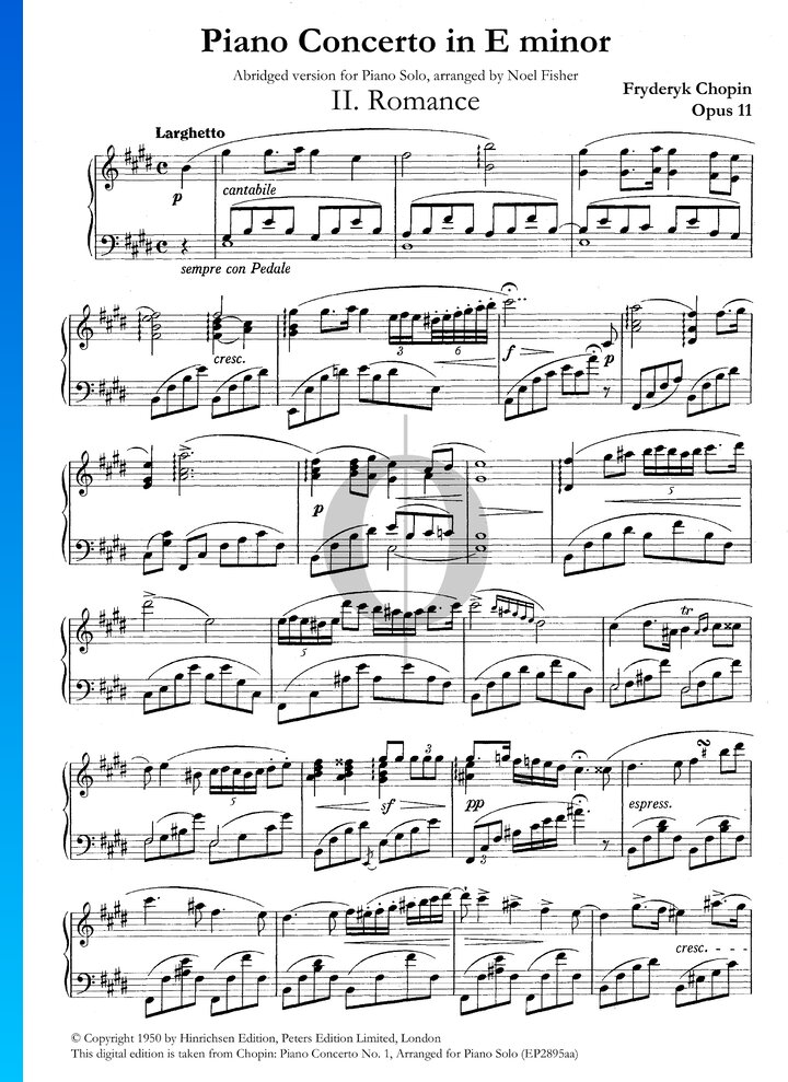 Piano Concerto No. 1 in E Minor, Op. 11: 2. Romance (Frédéric Chopin ...