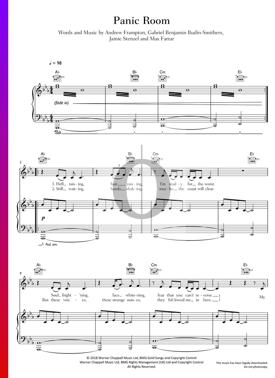 Panic Room (Au/Ra) Piano Sheet Music - OKTAV