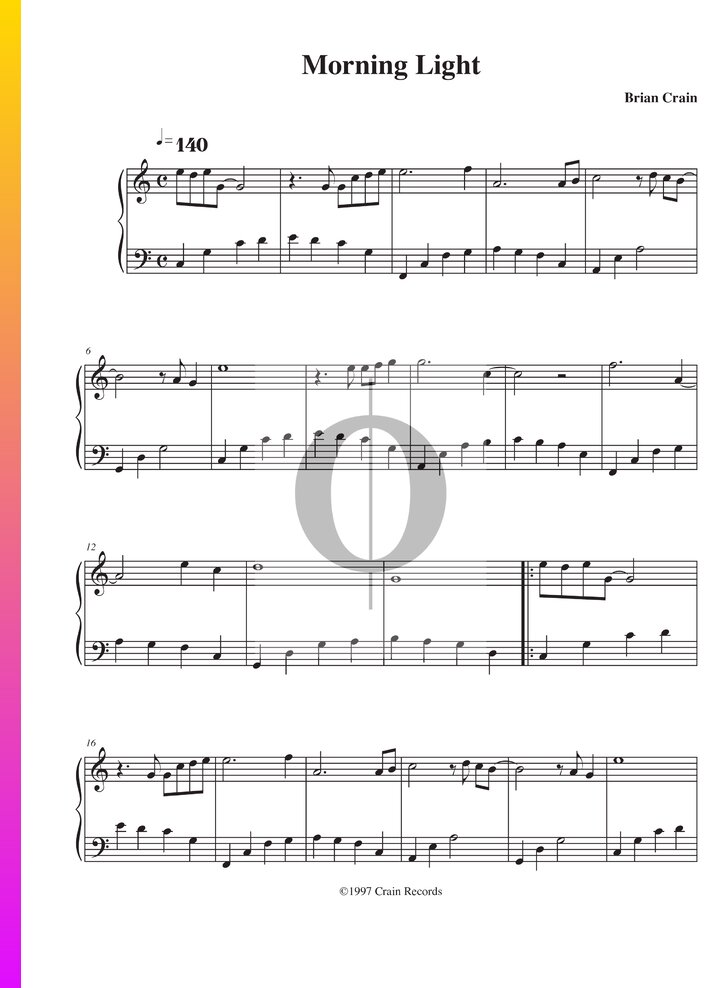 Morning Light Sheet Music (Piano Solo) - OKTAV