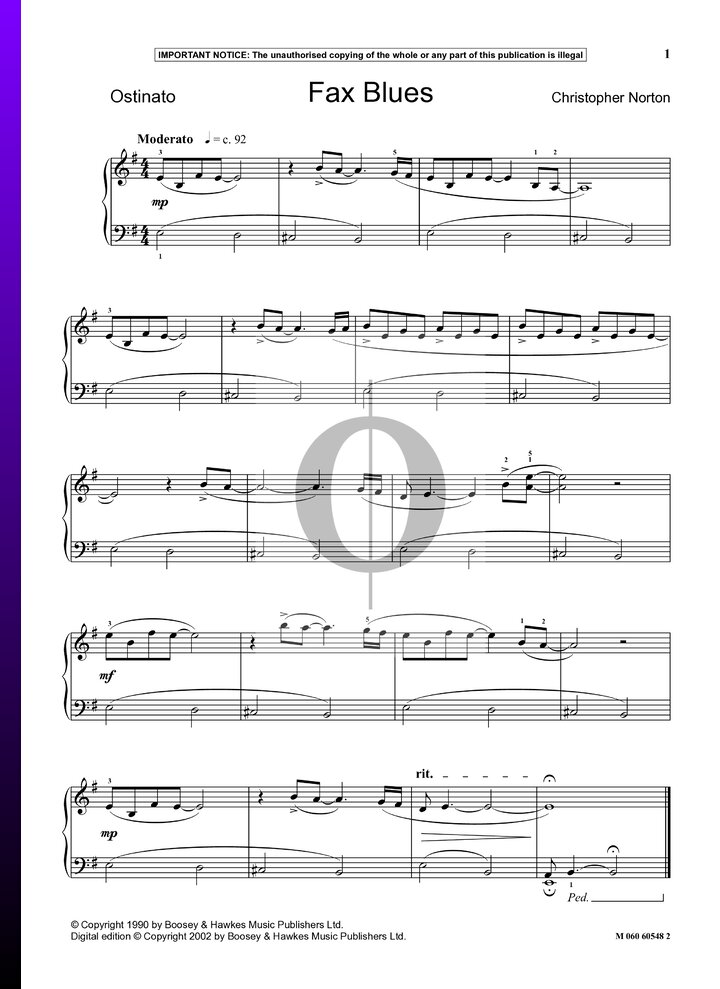 Fax Blues (Christopher Norton) Piano Sheet Music - OKTAV