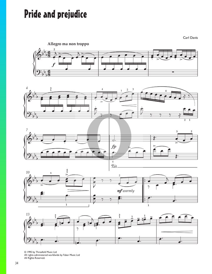 Pride And Prejudice Sheet Music (Piano Solo) - PDF Download & Streaming - OKTAV