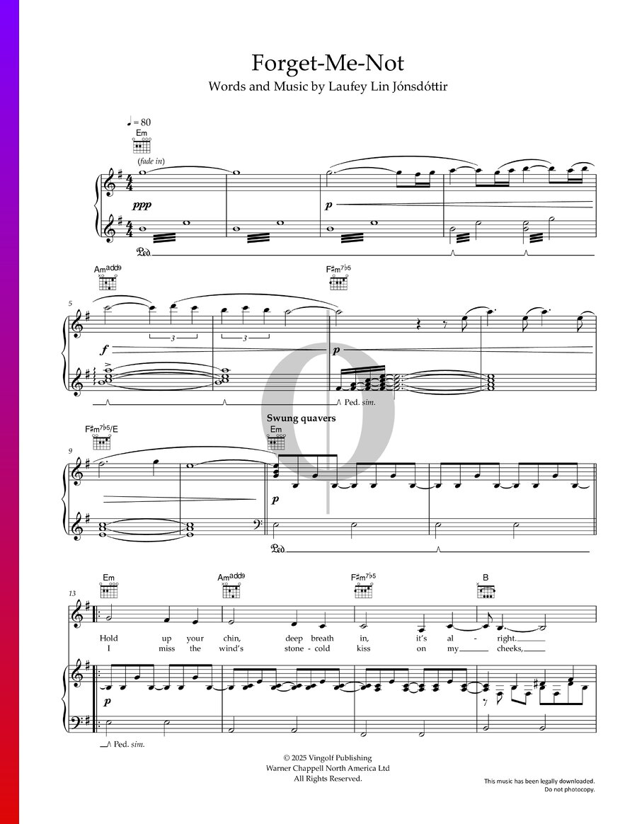 Forget-Me-Not (Laufey) Piano Sheet Music - OKTAV