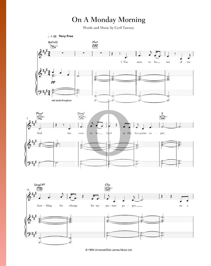 On A Monday Morning (Rachel Unthank & The Winterset) Piano Sheet Music ...