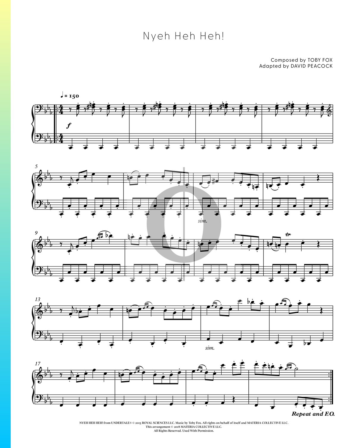 Nyeh Heh Heh! (Toby Fox) Piano Sheet Music - OKTAV