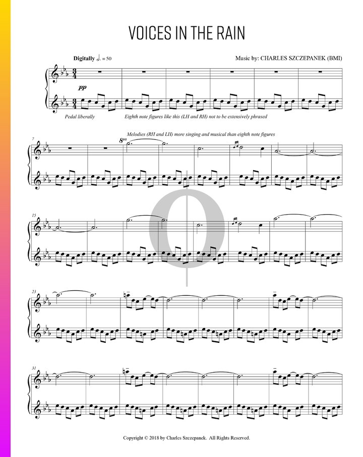 Voices in the Rain (Charles Szczepanek) Piano Sheet Music - OKTAV