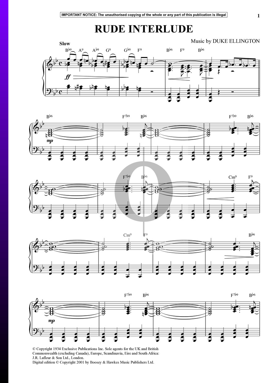 Rude Interlude Sheet Music (Piano Solo) - OKTAV