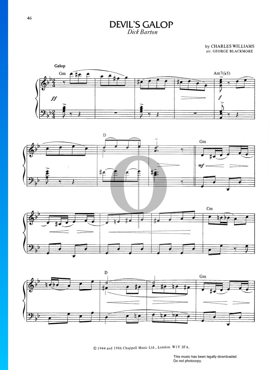 Devil's Galop (Charles Williams) Piano Sheet Music - OKTAV