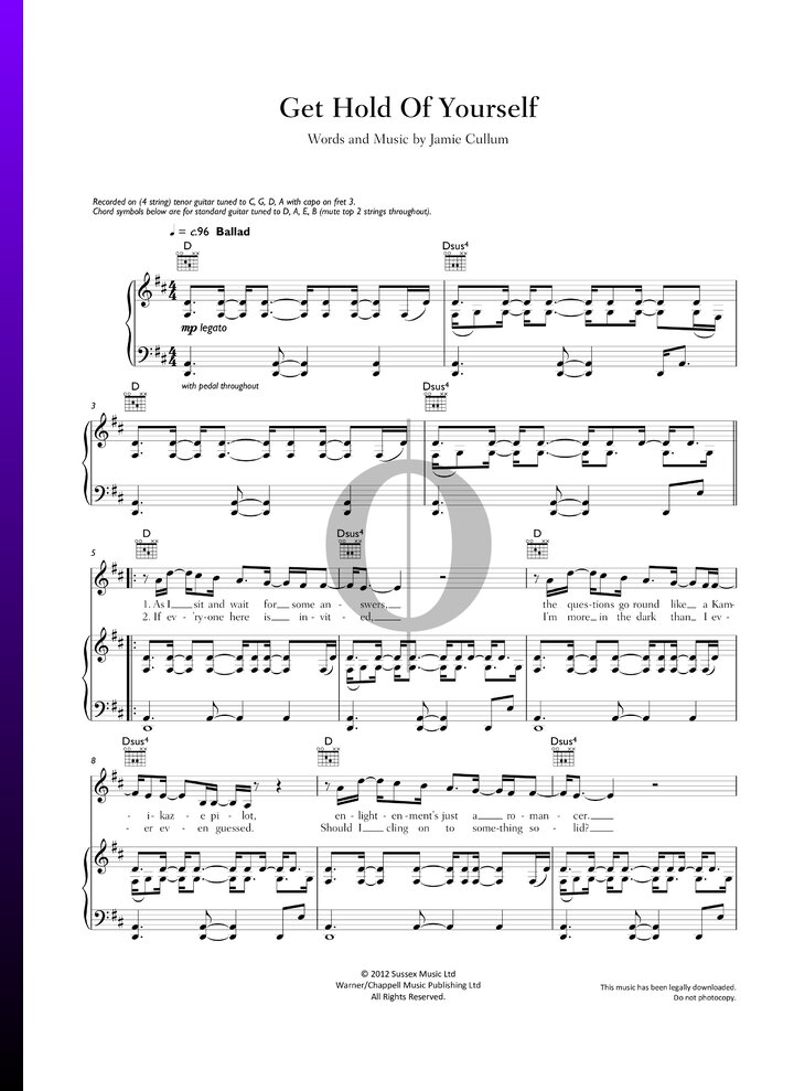 Get A Hold Of Yourself (Jamie Cullum) Piano Sheet Music - OKTAV