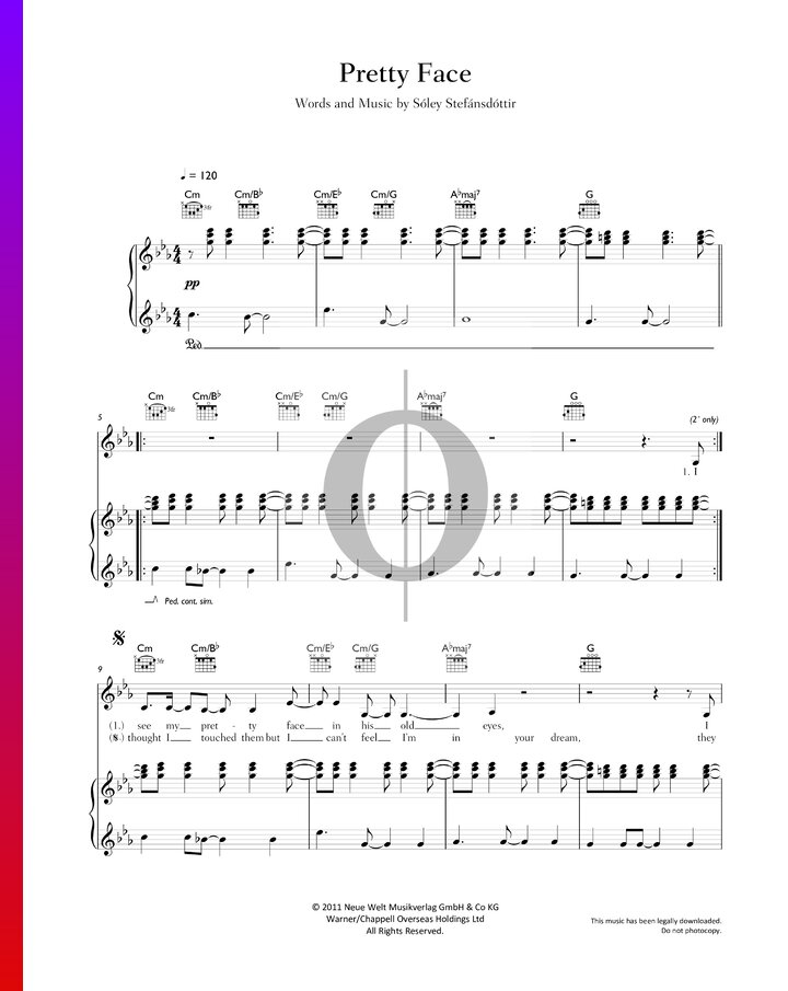 Pretty Face (Sóley) Piano Sheet Music - OKTAV