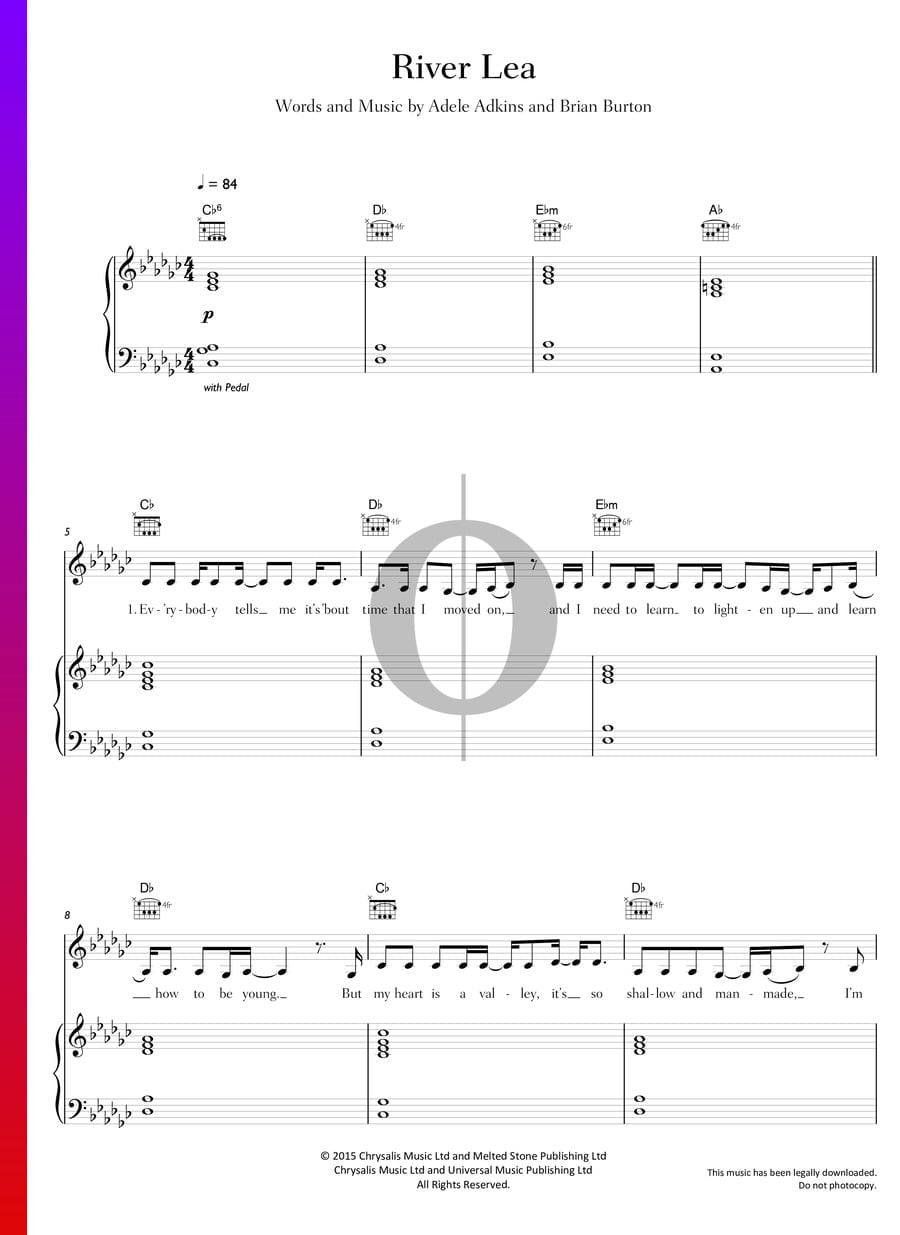 River Lea (Adele) Piano Sheet Music - OKTAV