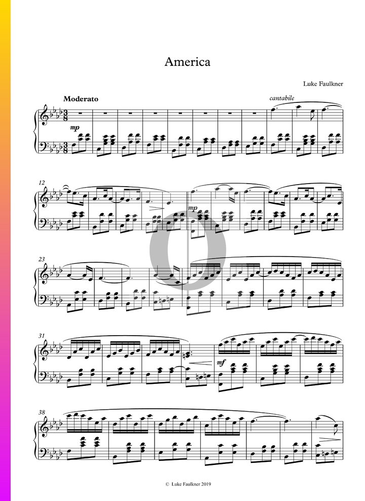 America (Luke Faulkner) Piano Sheet Music - OKTAV