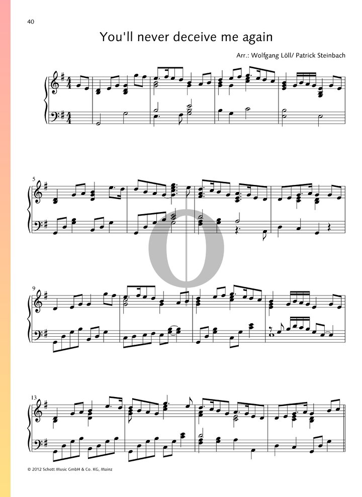 You’ll never deceive me again (Anonymous) Piano Sheet Music - OKTAV