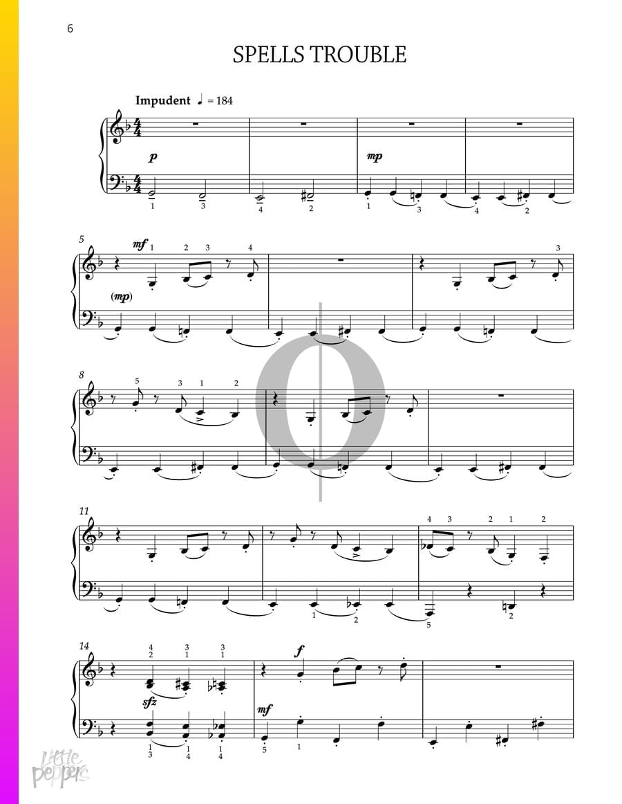 Spells Trouble (Elissa Milne) Piano Sheet Music - OKTAV