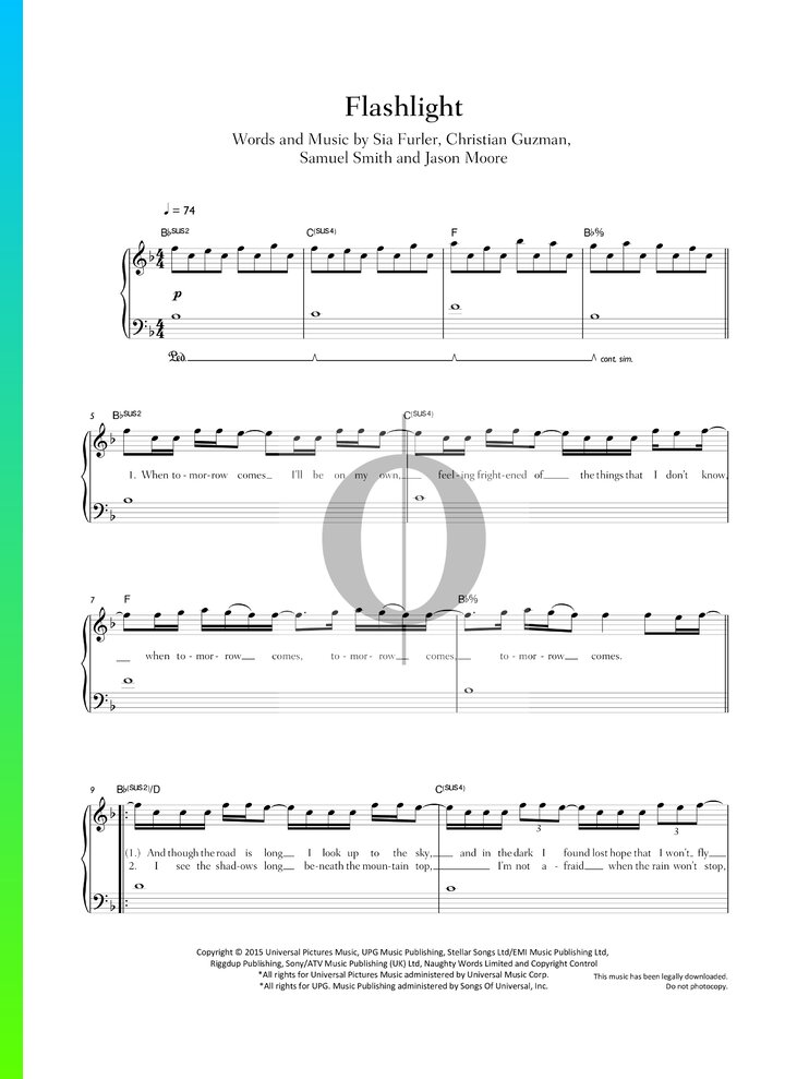 Flashlight Piano Sheet Music from Pitch Perfect 2 by Jessie J - OKTAV