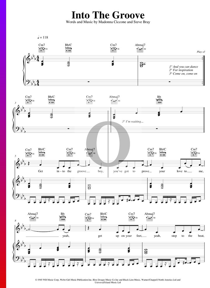 Into The Groove (Madonna) Piano Sheet Music - OKTAV