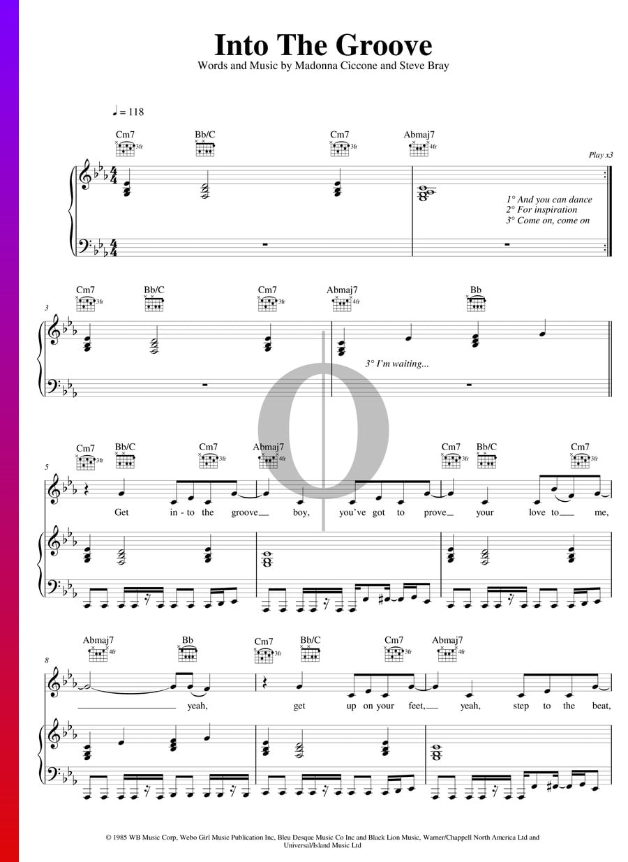 Into The Groove (Madonna) Piano Sheet Music - OKTAV